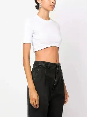Palm Angels Logo Patch Cropped T-shirt