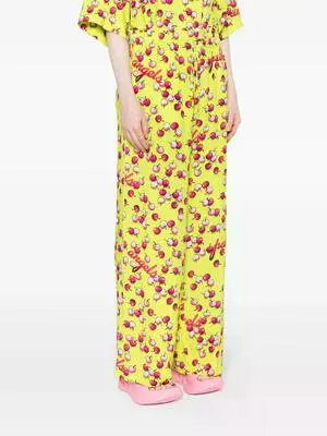 Palm Angels Cherries-patterned Flared Trousers