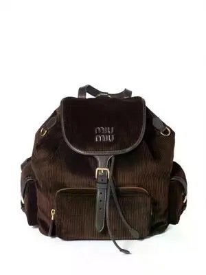 Miu Miu Corduroy Backpack - Brown