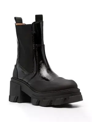 GANNI Logo-embossed Panelled Chelsea Boots