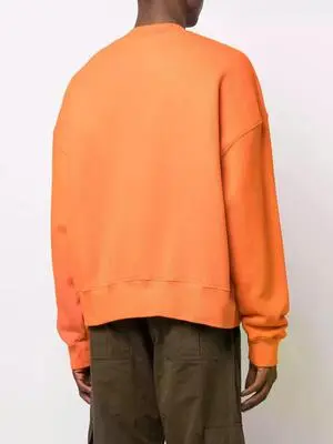 Palm Angels Leopard Teddy Crewneck Sweatshirt - Orange