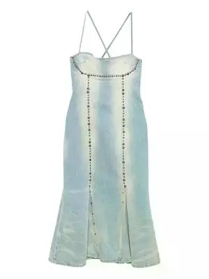 Blumarine Studded Slit Dress - Blue