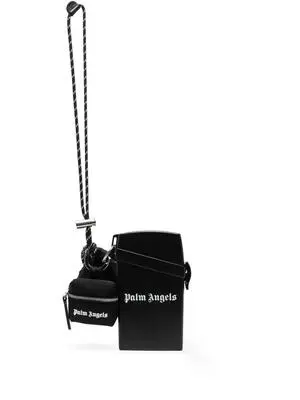 Palm Angels Logo-print Taffeta Keychain - Black