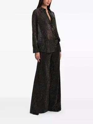 Alice + Olivia Crystals-embellished Button-down Shirt