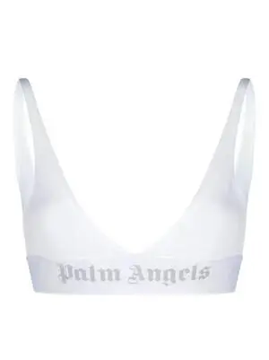 Palm Angels Logo-trim Triangle Bra - White