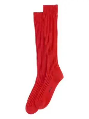 ANT45 Tino Ribbed Knee-high Socks - Red