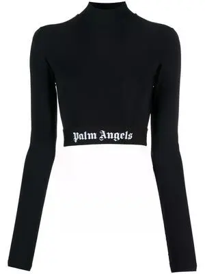 Palm Angels Cropped Performance Tops For Women