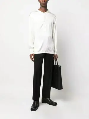TOM FORD Button-placket Satin Shirt - Neutrals
