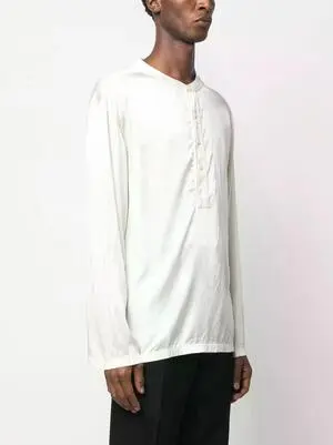 TOM FORD Button-placket Satin Shirt - Neutrals