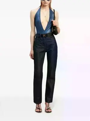 Palm Angels Metallic V-neck Swimsuit