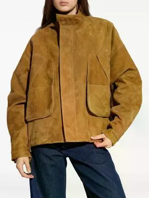 Attico Suede Jacket With Cuffed Sleeves