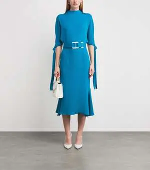 EDELINE LEE Jacquard Belted Midi Dress