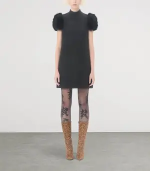 Valentino Garavani Crepe Feather-trim Mini Dress