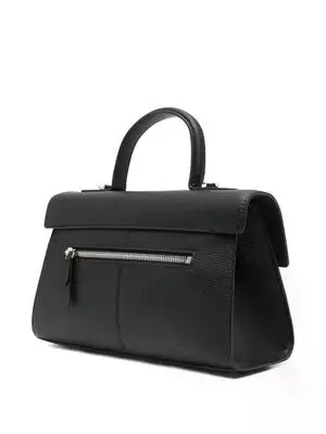 Cafuné Grain Leather Crossbody Bag - Black