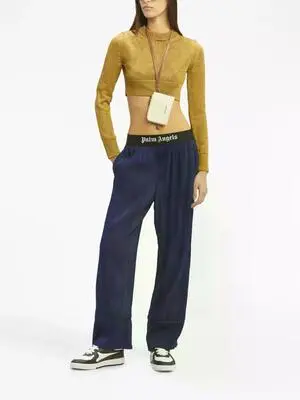 Palm Angels Cropped Laminated Jumper