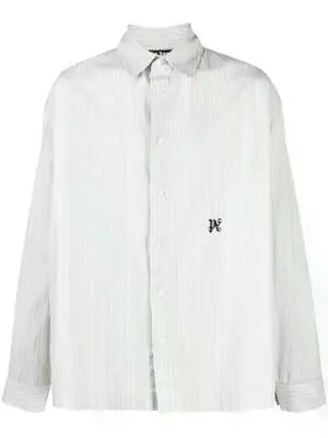 Palm Angels Monogram-embroidered Striped Shirt