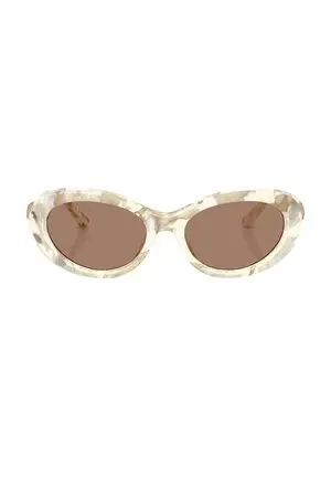 Dolce & Gabbana Oval Sunglasses - White & Brown