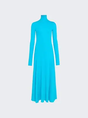 ALAÃA Heart Cutout Viscose Dress - Blue