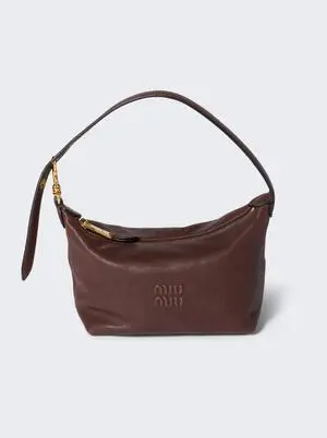 Miu Miu Spirit Nappa Leather Pouch Bag - Brown