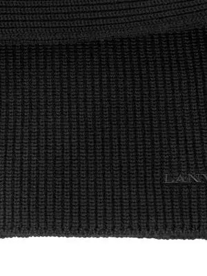 LANVIN Ribbed Logo Scarf