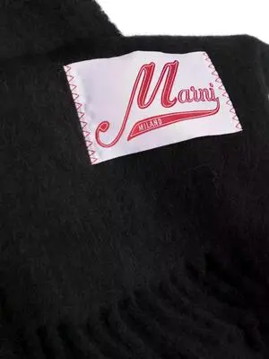 Marni Logo-patch Knitted Scarf - Black
