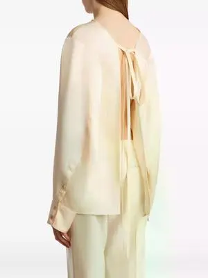 Khaite Durion Tie-back Blouse - Neutrals