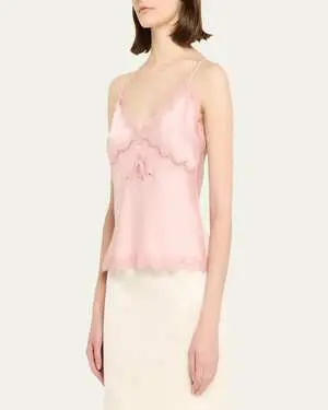 LoveShackFancy Evony Satin Crepe Top