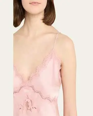 LoveShackFancy Evony Satin Crepe Top