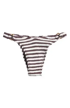 Bond Eye Side Ring Bikini Bottoms - Sable Dot Stripe