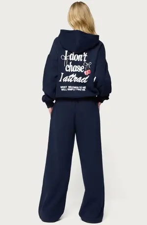 EDIKTED Graphic Hoodie With Dropped Shoulders