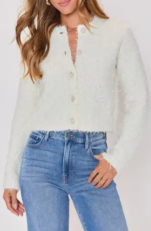 VICI Snowy Day Textured Cardigan - Ivory