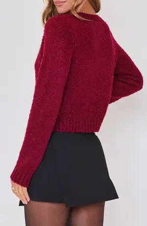 VICI Embellished Bouclé Cardigan