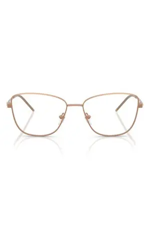Emporio Armani 53mm Irregular Optical Glasses - Matte Tundra/demo Lens