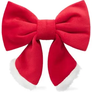 THE FOGGY DOG Velvet Dog Bow - Santa Paws