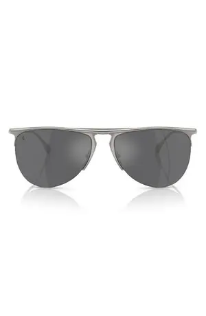 SCUDERIA FERRARI 59mm Pilot Sunglasses - Gunmetal/mirror Silver