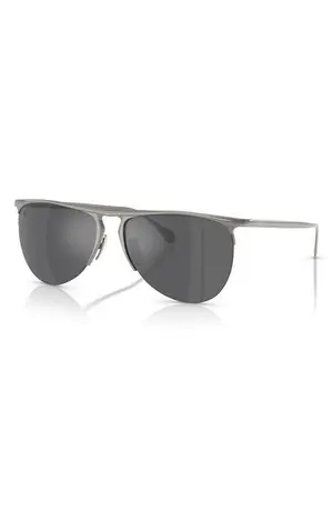 SCUDERIA FERRARI 59mm Pilot Sunglasses - Gunmetal/mirror Silver