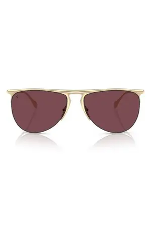 SCUDERIA FERRARI 59mm Pilot Sunglasses - Pale Gold/bordeaux