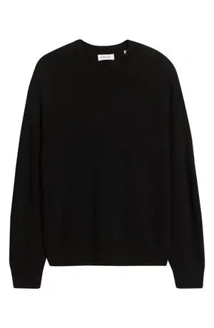 FRAME Elbow Patch Wool & Cashmere Pullover Sweater - Black