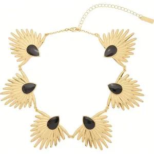 ST. MORAN Onyx Deco Statement Necklace