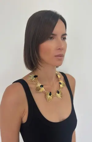 ST. MORAN Onyx Deco Statement Necklace