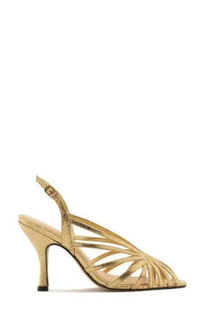 AREZZO Lucia Slingback Sandal - Ouro