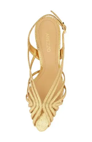 AREZZO Lucia Slingback Sandal - Ouro