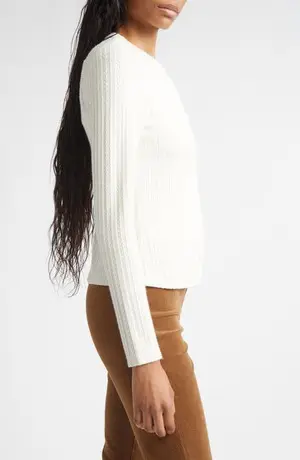 Veronica Beard Lira Textured Cardigan - Ecru