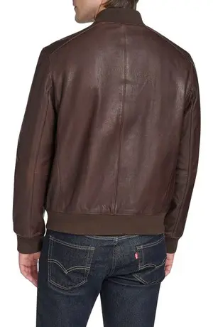 Cole Haan Leather Bomber Jacket