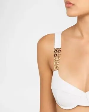 Ramy Brook Iryna Embellished Underwire Bikini Top - White
