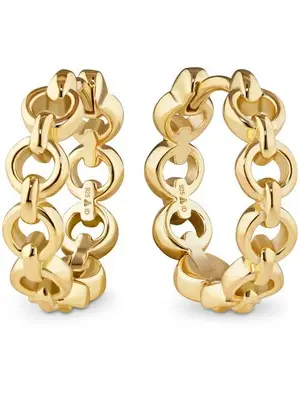 DEVATA Cable Link Hoop Earrings - Yellow Gold