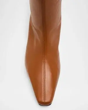 Staud Wally Leather Knee-high Boots - Tabaco