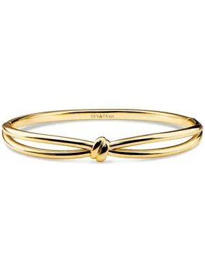 DEVATA Love Knot Bangle Bracelet In Gold Plated Sterling Silver - Yellow Gold