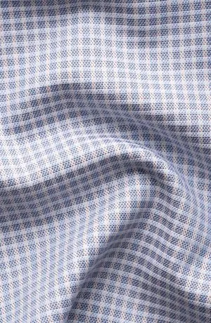 Eton Slim Fit Check Organic Cotton Twill Dress Shirt - Blue