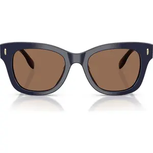 Tory Burch 51mm Square Sunglasses - Navy/solid Brown